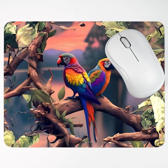 Office | Parrot Paradise Colorful Birds Mouse Pad 24 X 2 X 02 Cm ...